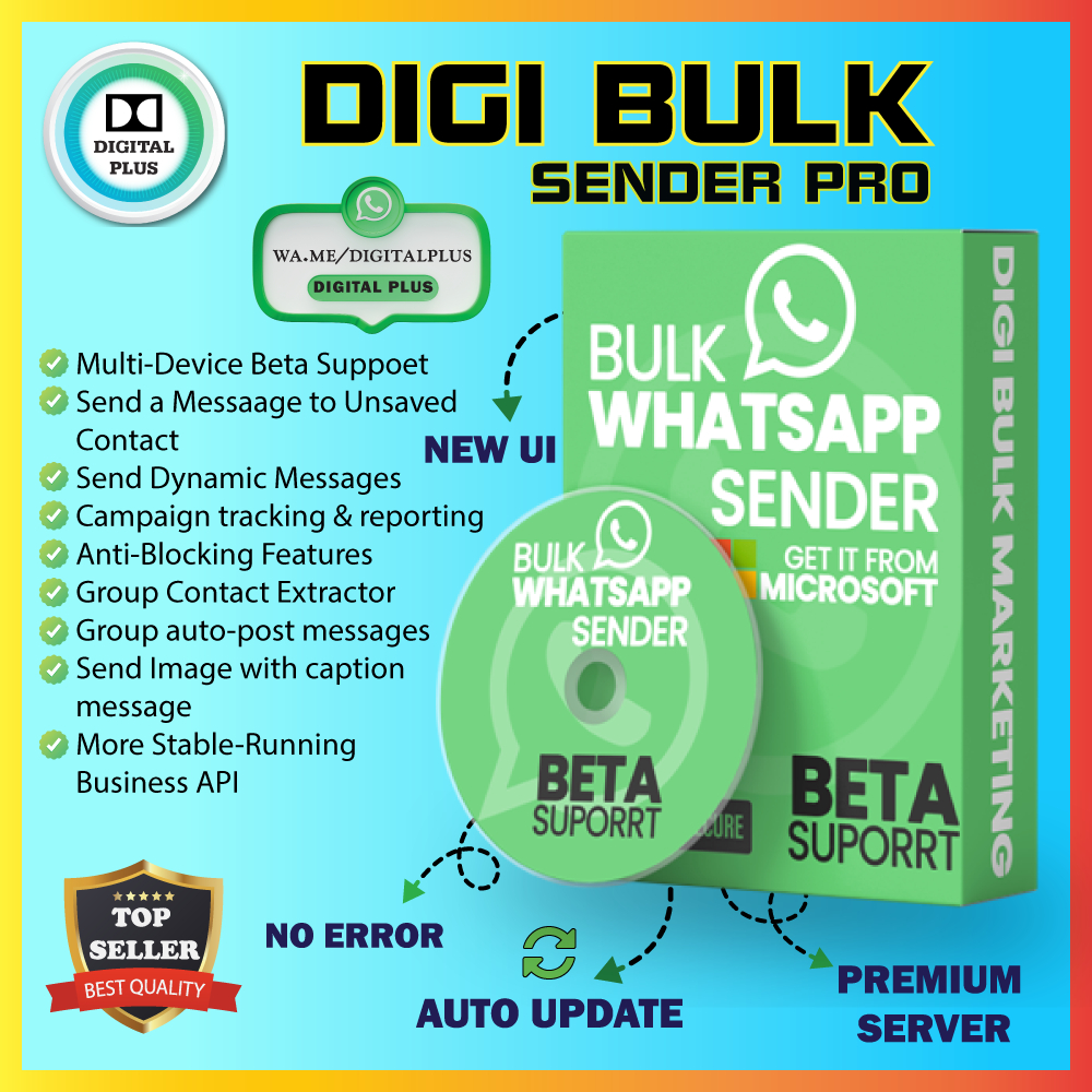DIGI PLUS BULK SENDER PRO|WHATSAPP BLASTER 2025|AUTO UPDATE|PREMIUM ...