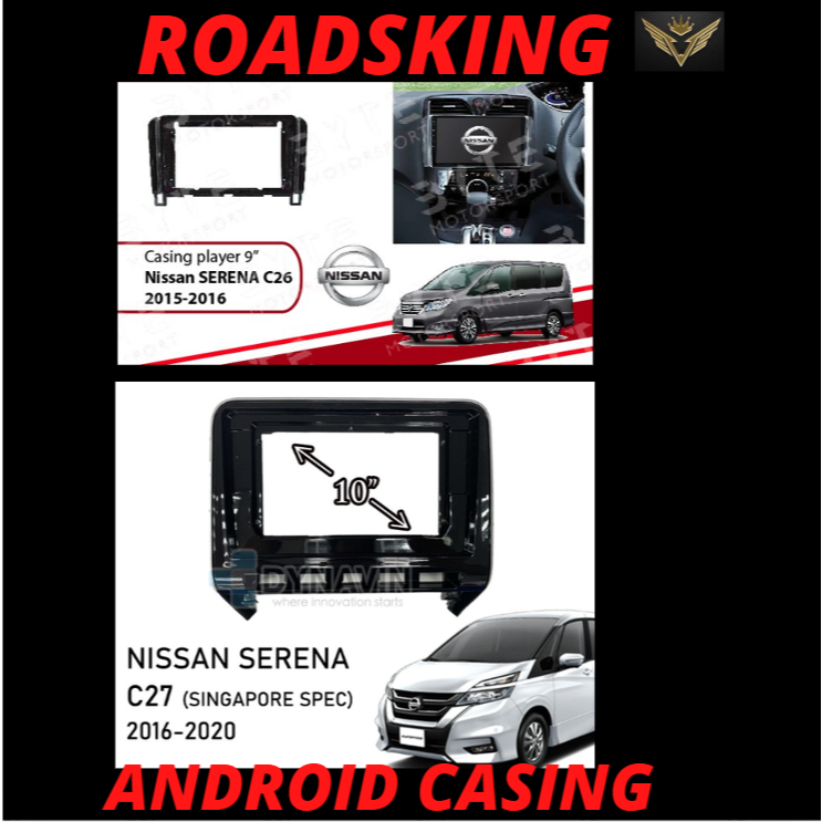 CASING PLAYER ANDROID 9 INCH 10 INCH NISSAN SERENA C26 C27 2013-2020 ...