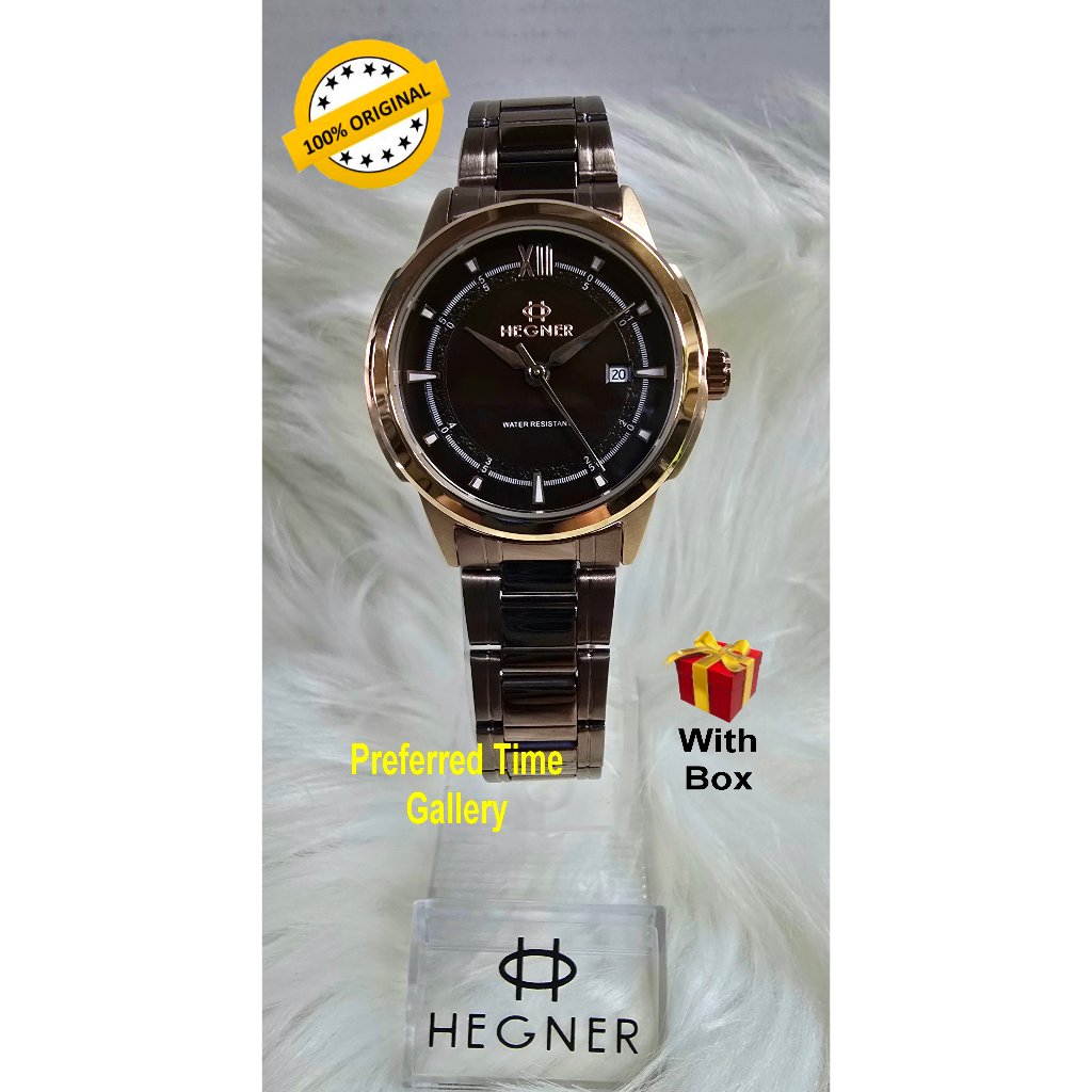 (Ladies) 100% ORIGINAL HEGNER 8-171128LRB Brown Dial,Brown/Rose Gold ...