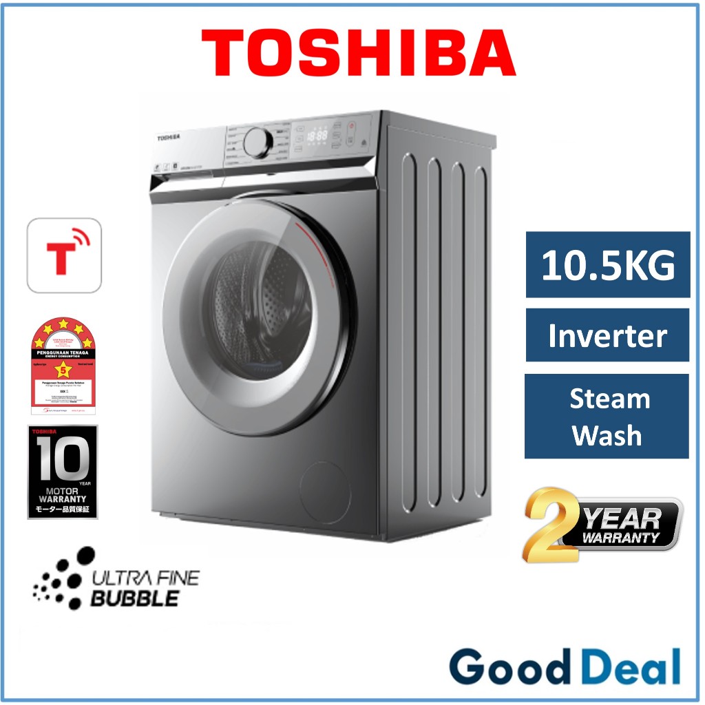 Toshiba BL115A2M 10.5KG Inverter Front Load Washing Machine Mesin Basuh | Shopee Malaysia