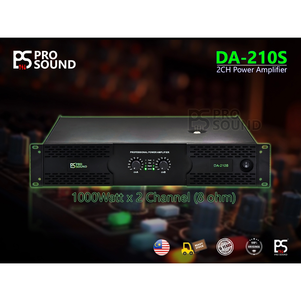 (LIMITED STOCK) PS Pro Sound DA-210S POWER AMPLIFIER Professional Stage Audio Power Amp 2x1000W ...