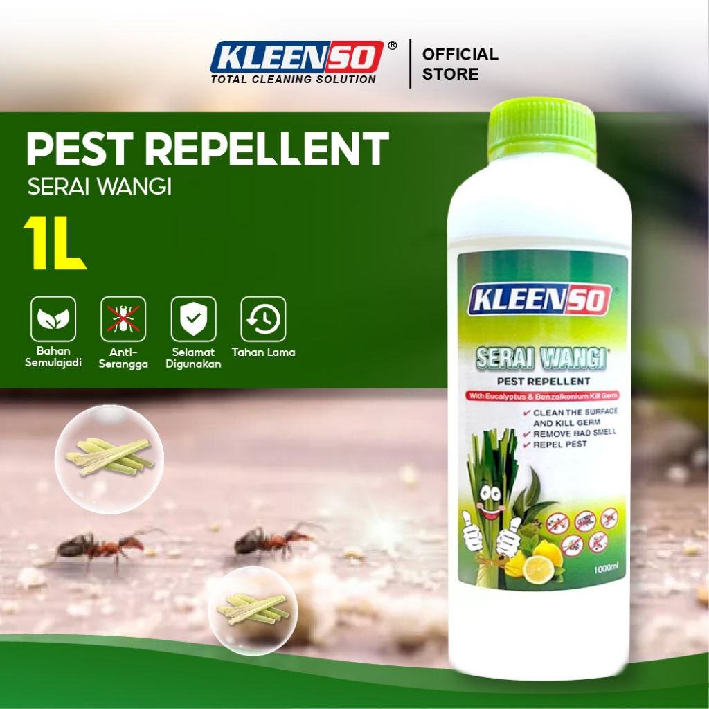 KLEENSO Serai Wangi Eco Pest Repellent 1L Pest Control Multi Cleaner ...