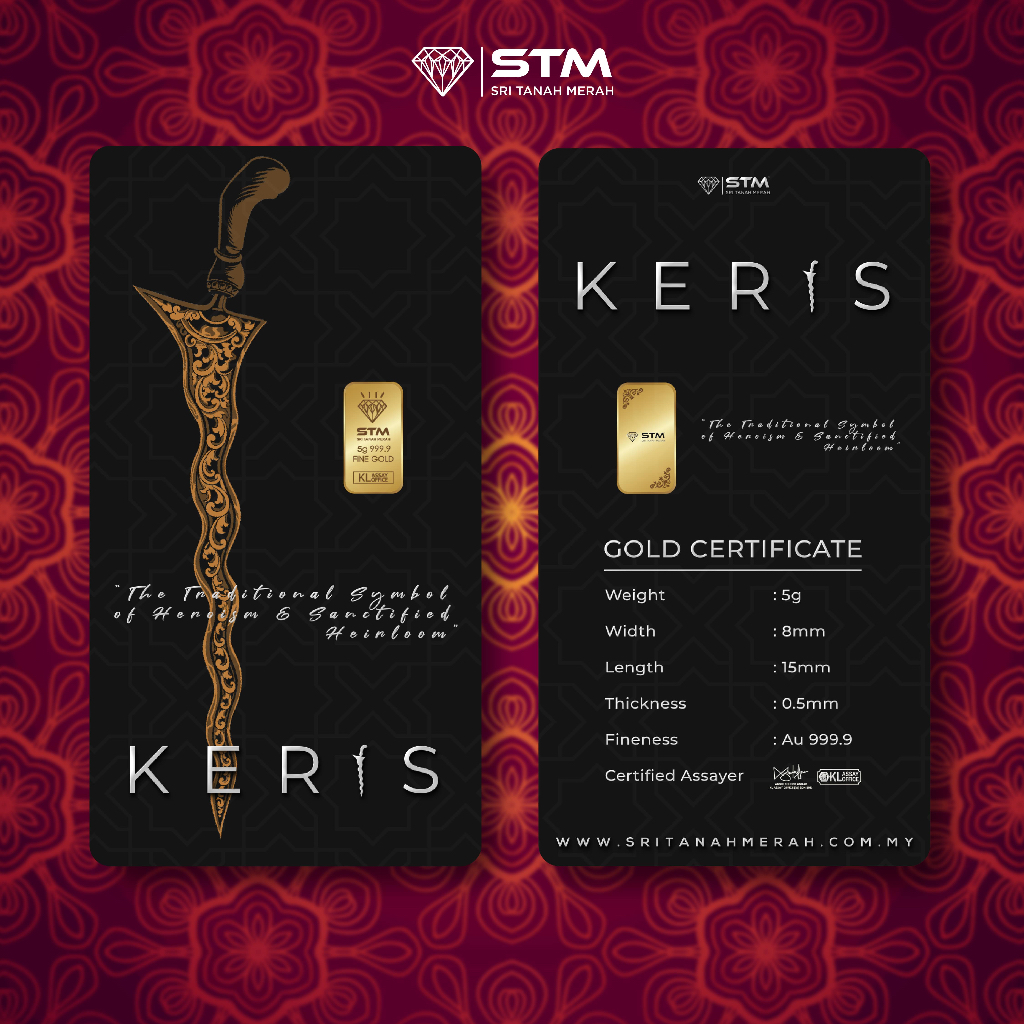 Gold Bar 5g 999.9 Pure Gold Keris Edition by Sri Tanah Merah ...