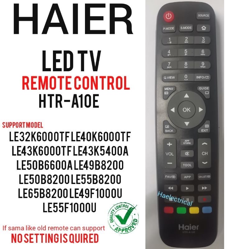 HAIER led tv REMOTE CONTROL HTR-A10E for K6000 f1000 b8200 series ...