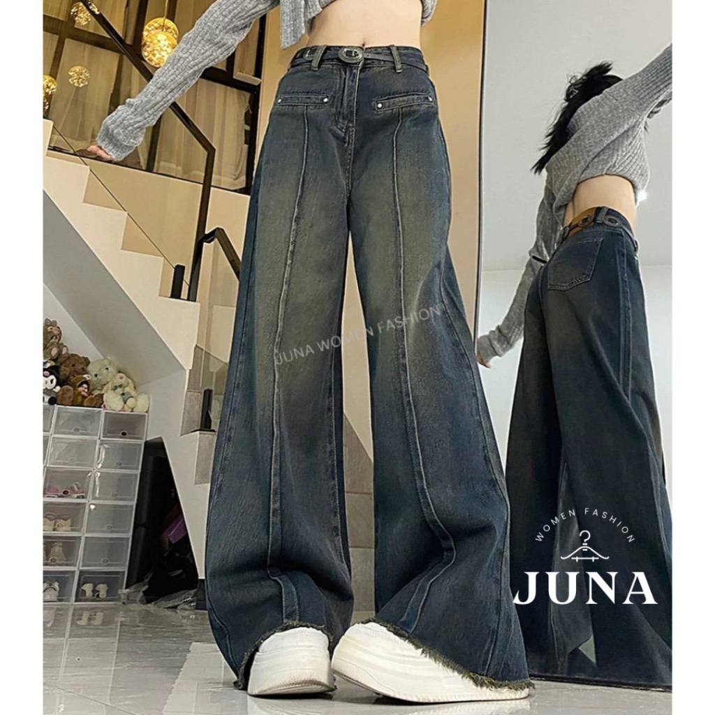 Plus Size Retro Straight Jeans Women, High Waist Wide Legs Jeans, Large ...