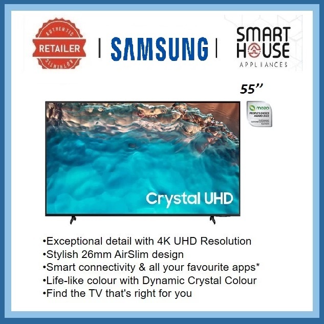 FREE SHIPPING !! [2022] Samsung 55BU8000 Crystal UHD 4K Smart TV 55 | Shopee Malaysia