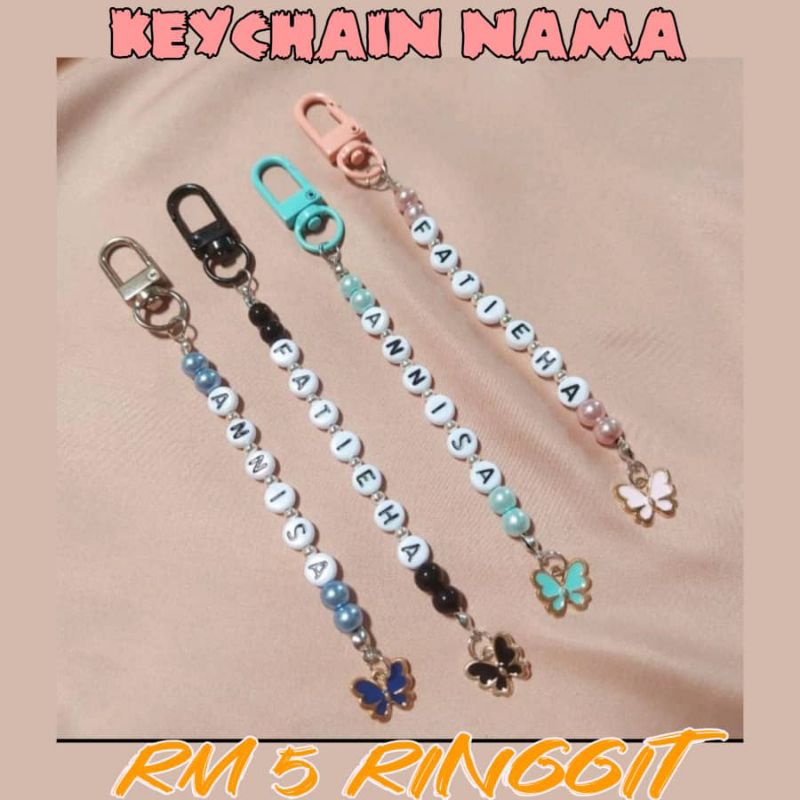 keychain nama boleh costume | Shopee Malaysia