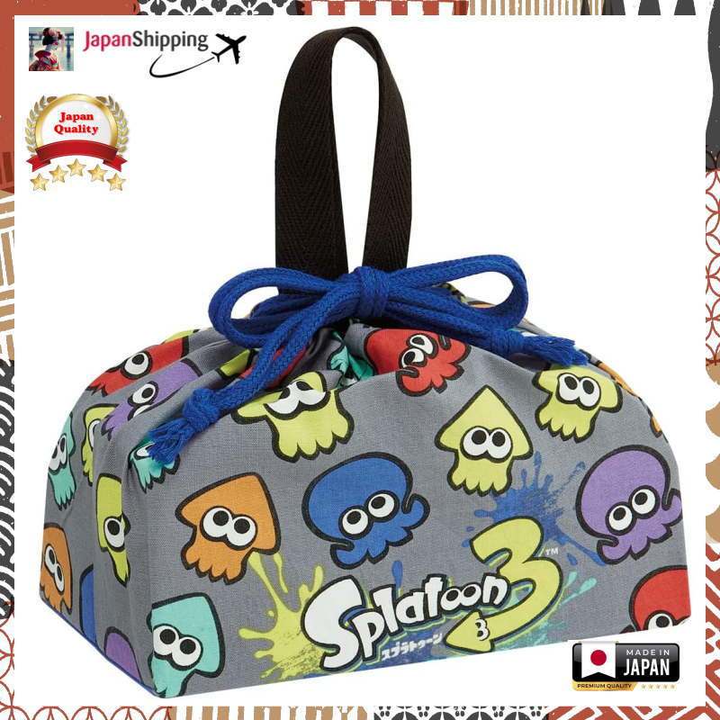 Splatoon 3 Lunch Box Drawstring Bag with Gusset for Kids Made in Japan Width 29 x Depth 16.5 x ...