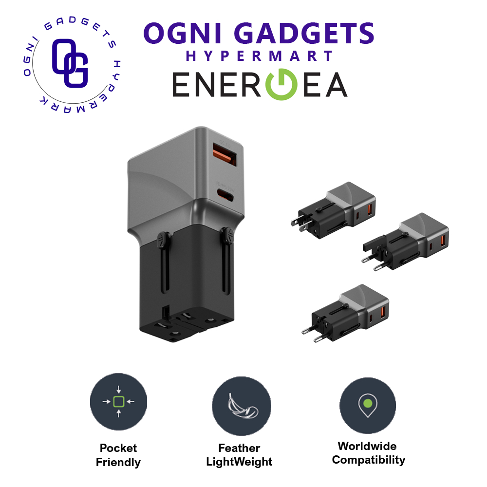 Energea Ultra Portable PD25W PPS Travel World Adapter With ...