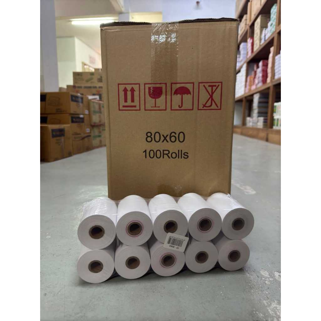 80mm×60mm Thermal Paper Roll (D55) - 1 CARTON (100 ROLL) | Shopee Malaysia