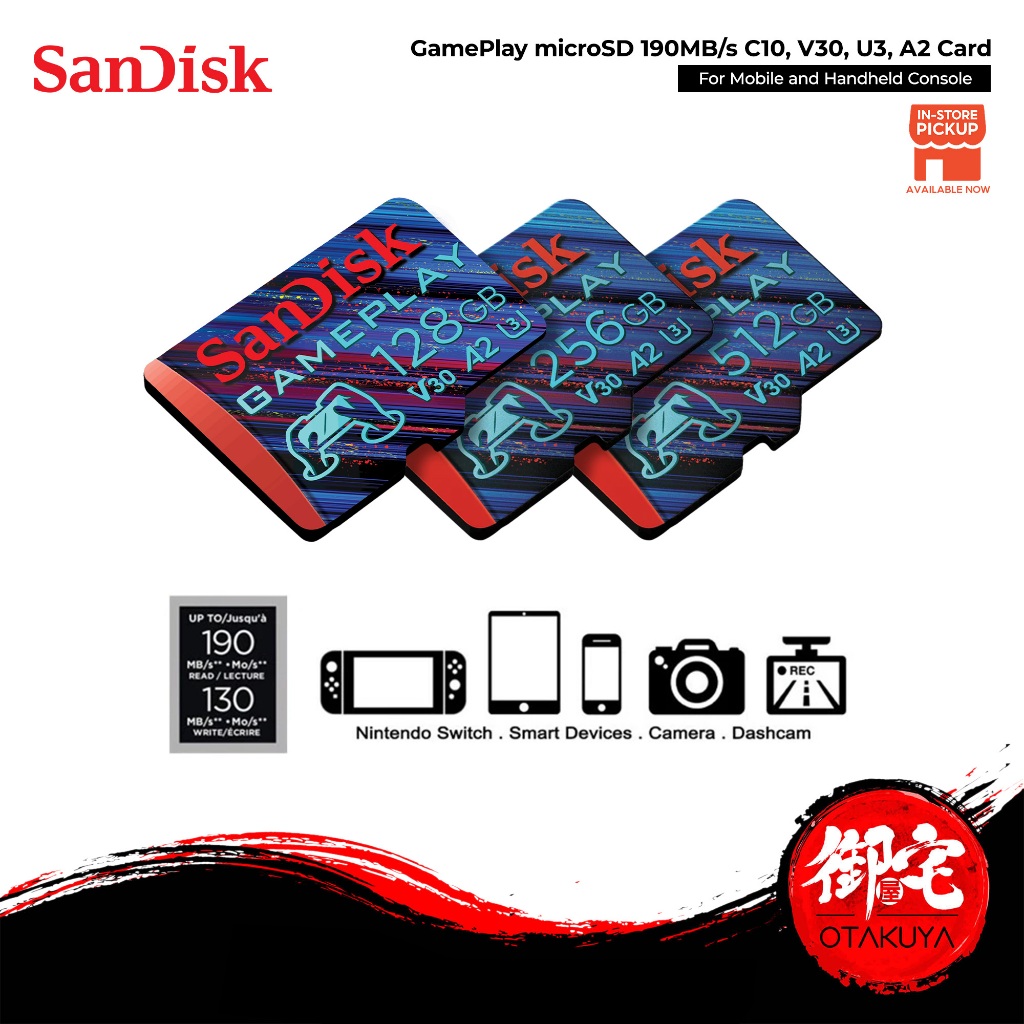【8.8 SALE】SanDisk GamePlay / Extreme A2 Gaming Micro SD Memory Card (128GB/256GB/512GB) | Shopee ...