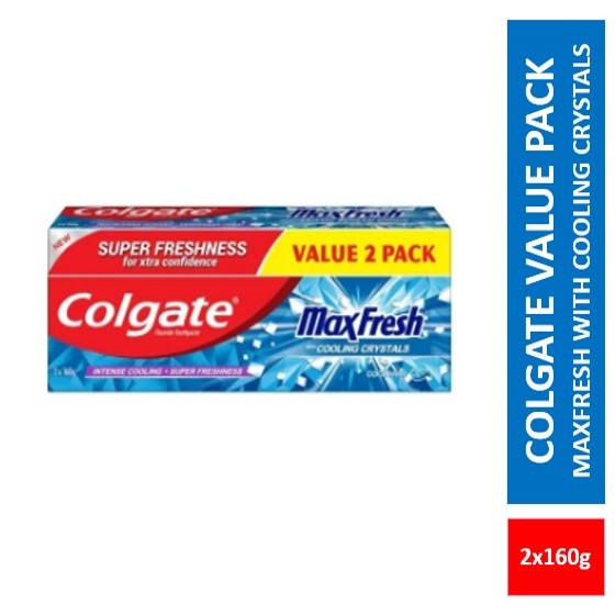 COLGATE VALUE PACK TOOTHPASTE MAXFRESH WITH COOLING CRYSTALS COOL MINT ...
