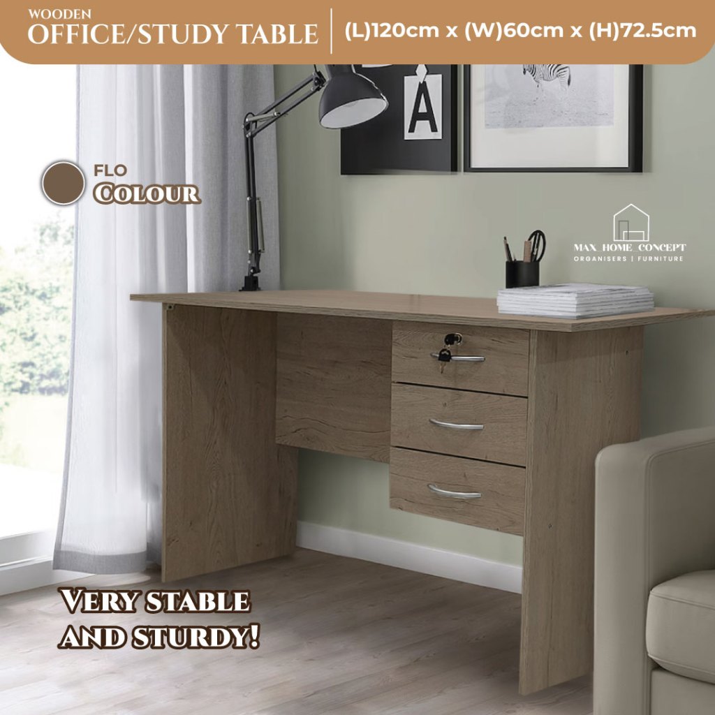 4 FT OFFICE TABLE WITH DRAWER | STUDY TABLE | MEJA KOMPUTER | OFFICE ...