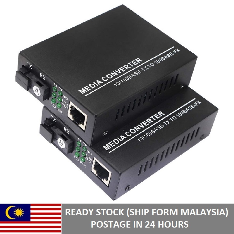 HTB-3100 A+B 1 SET Fiber Optic Optical Media Converter Netlink 10 ...