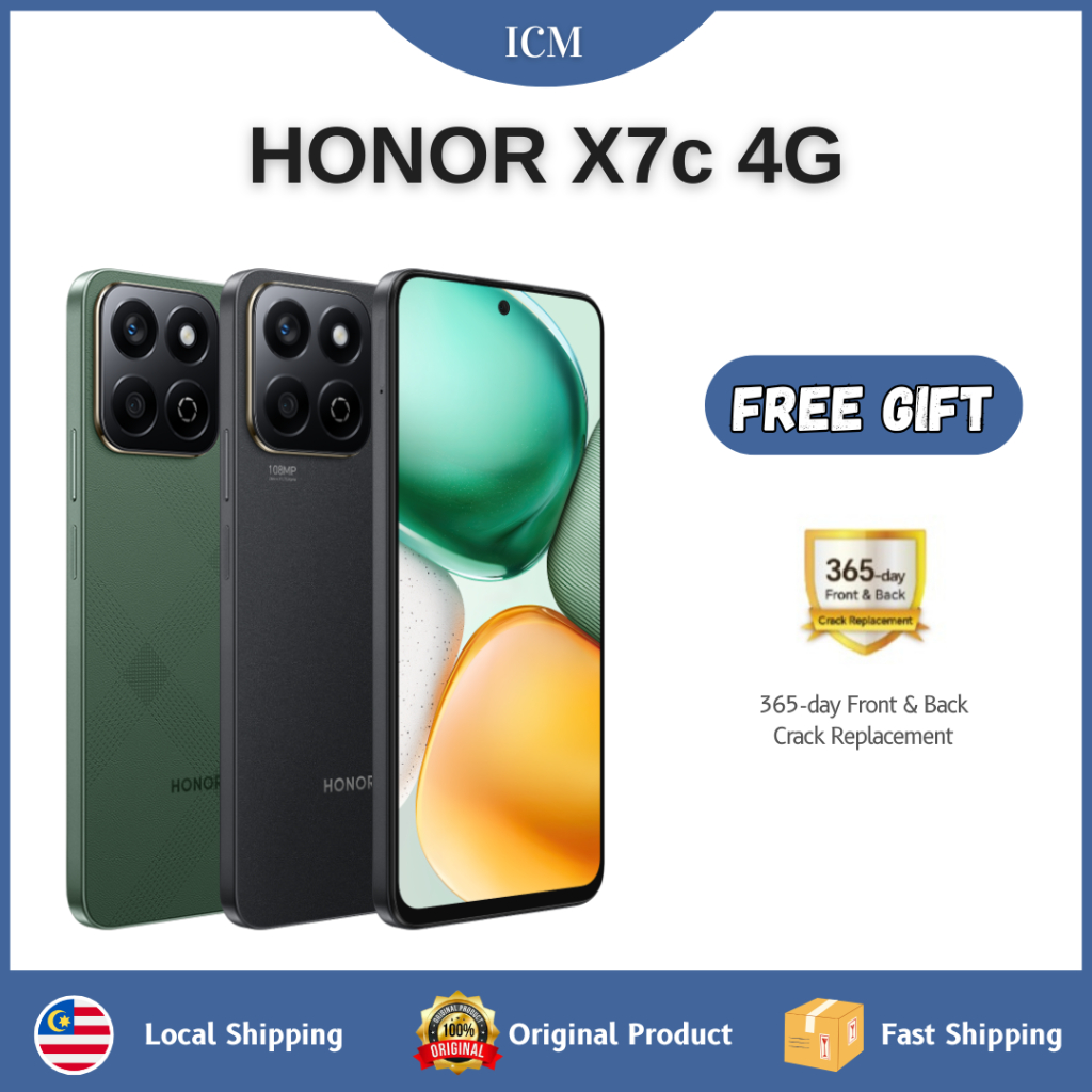 [NEW] HONOR X7c 4G 16(8+8)GB+256GB Smartphone Ultra-tough Triple Defense | 6000 mAh Ultra Large ...