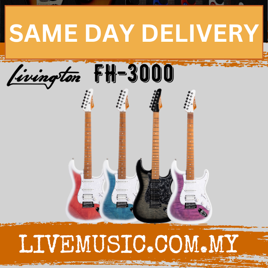 Livingston FH-3000 Stratocaster HSS Electric Guitar, Roasted Maple Fretboard - ( FH3000 FH 3000 ...