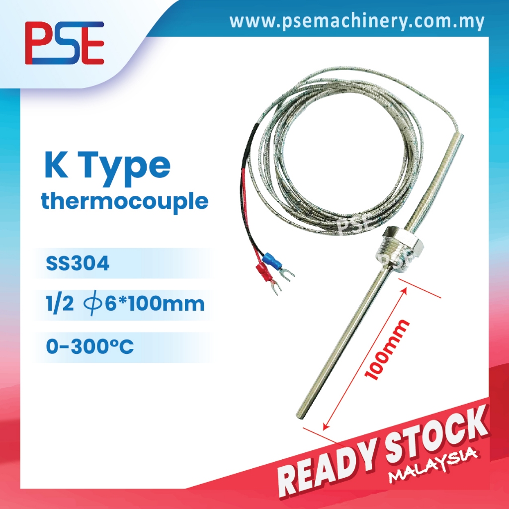 K Type Thermocouple Wire 100mm Stainless Steel Temperature Controller 0 ...