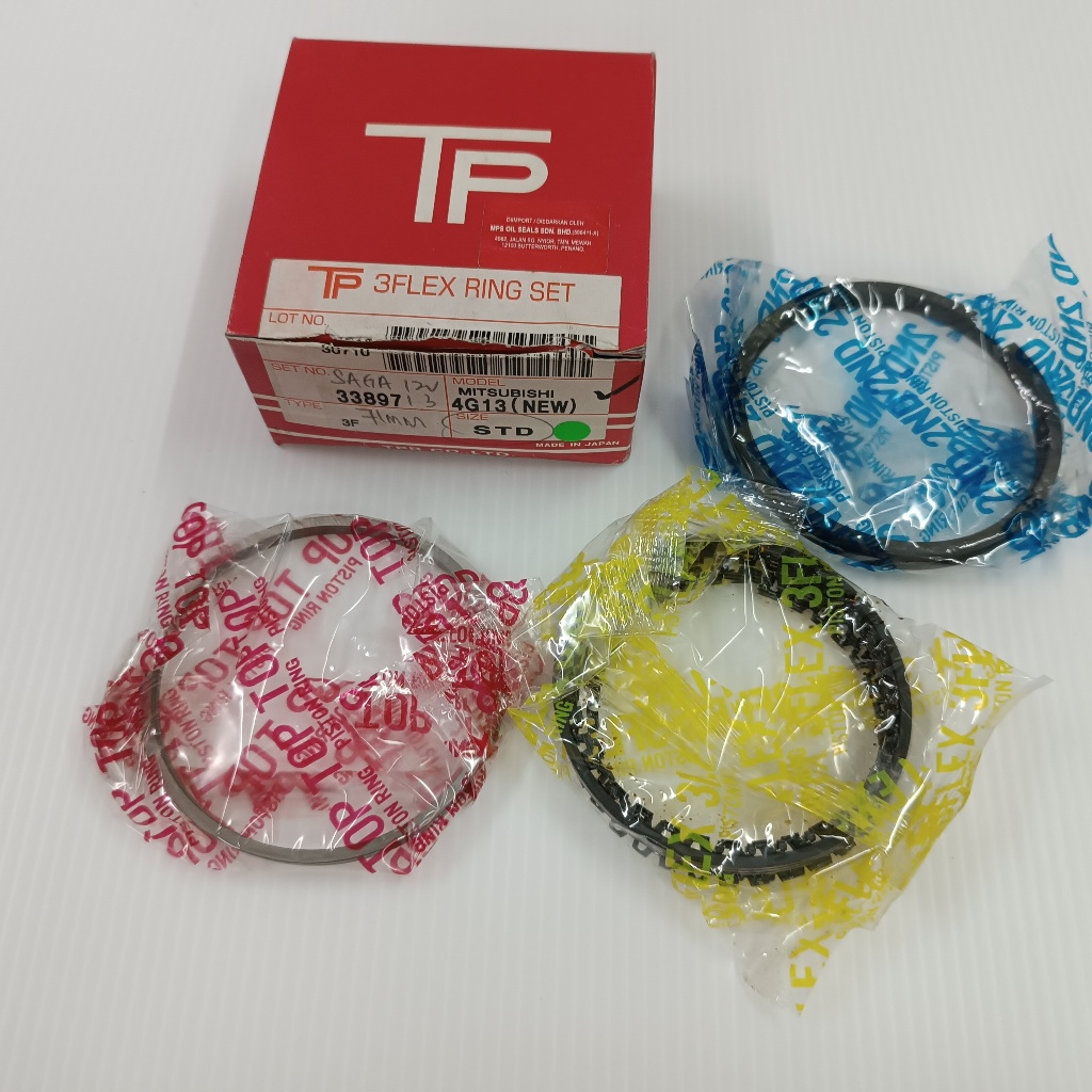 (TP 33897) Piston Ring set (71mm) (Standard size) for Proton saga 1.3 ...
