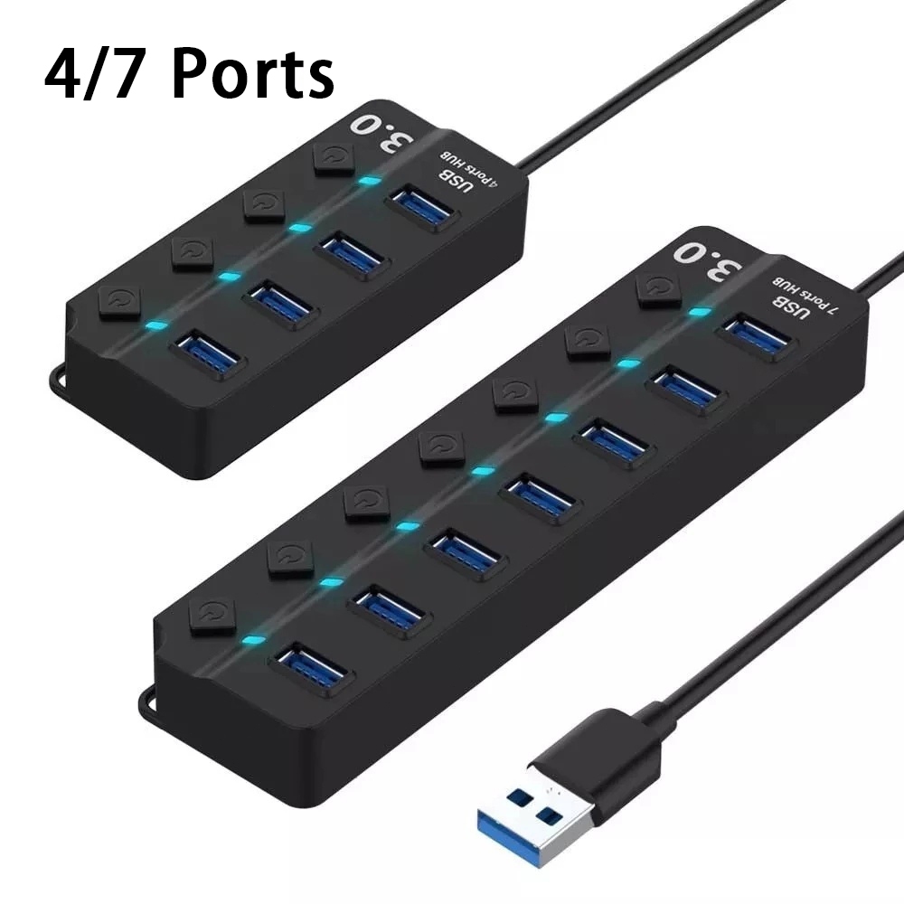 USB 3.0 Hub For Various Computers Ultra high Speed USB Hub 4 Port / 7 ...