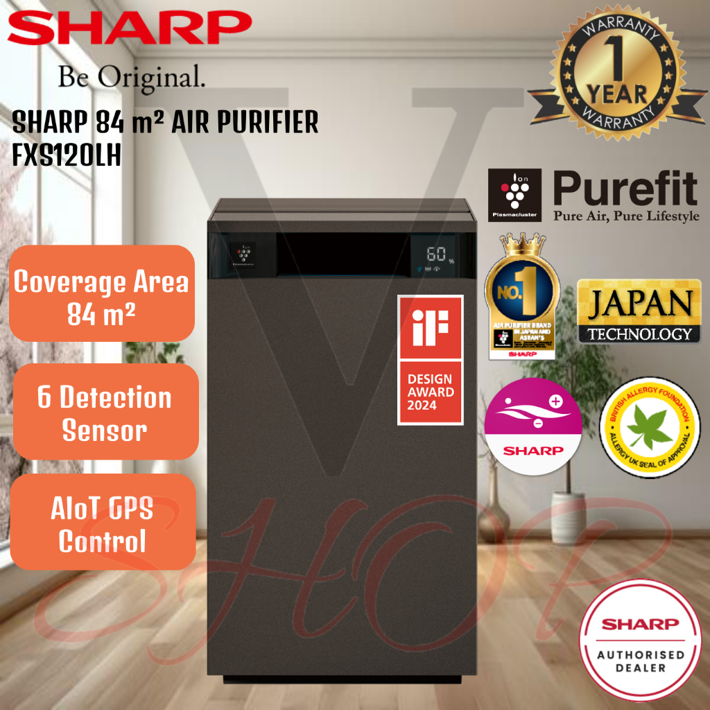 [NEW] SHARP 84 m² PLASMACLUSTER PUREFIT AIR PURIFIER FXS120LH | Shopee ...