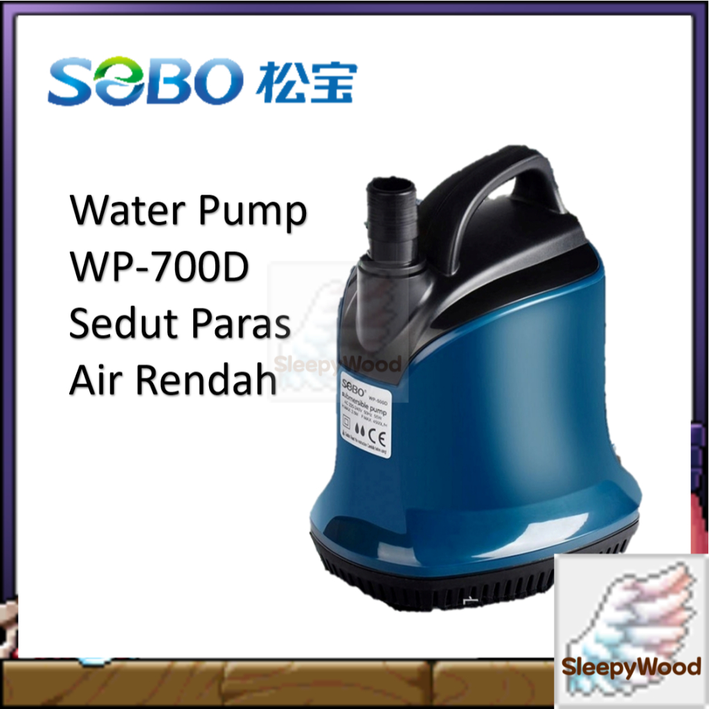 SOBO Aquarium Submersible Pump Low Level Water Suction WP700D WP-700D Pam Akuarium Sedut Paras ...