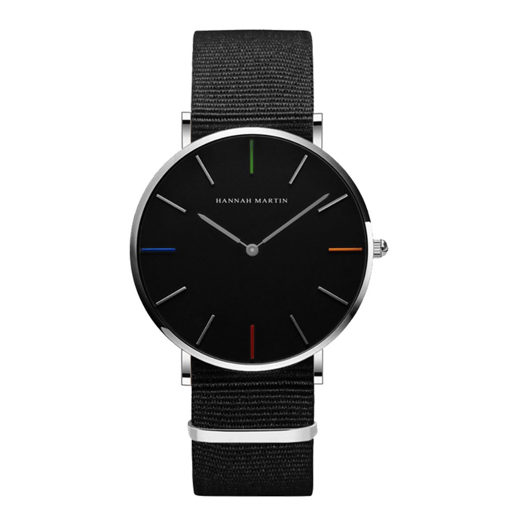 Hannah Martin Hue Of Men Genuine Nylon Quartz Watch - Black (40mm ...