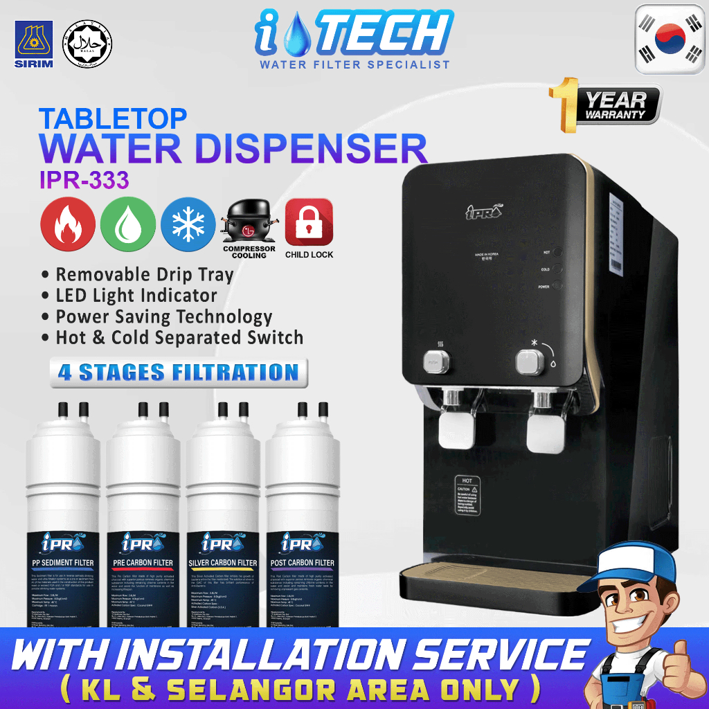 [FREE INSTALL] I-TECH Hot Normal Cold Tabletop Water Dispenser IPR-333 ...