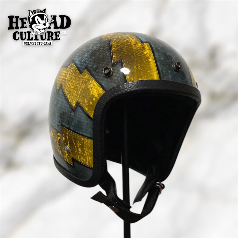 Slimhead Raw Thunder Patina Retro Classic Custom Helmet | Shopee Malaysia