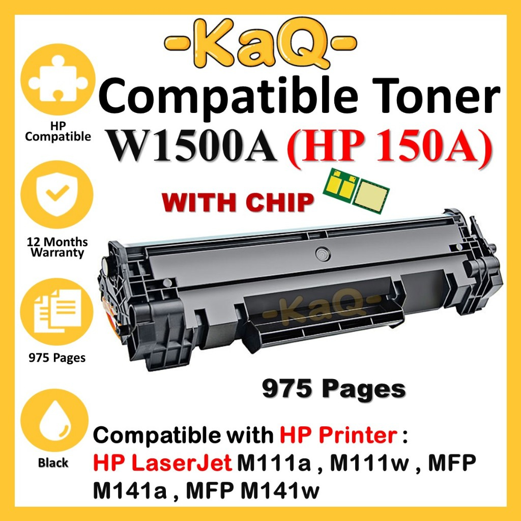 Compatible HP W1500A HP150A W 1500A 150 Black Toner Cartridge for ...