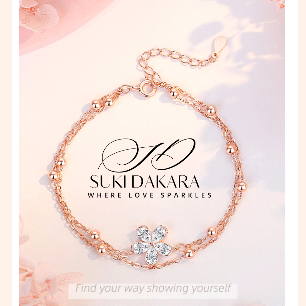 SUKI DAKARA Sweet Sakura Bracelet S925 Silver Cherry Blossom Perfect ...