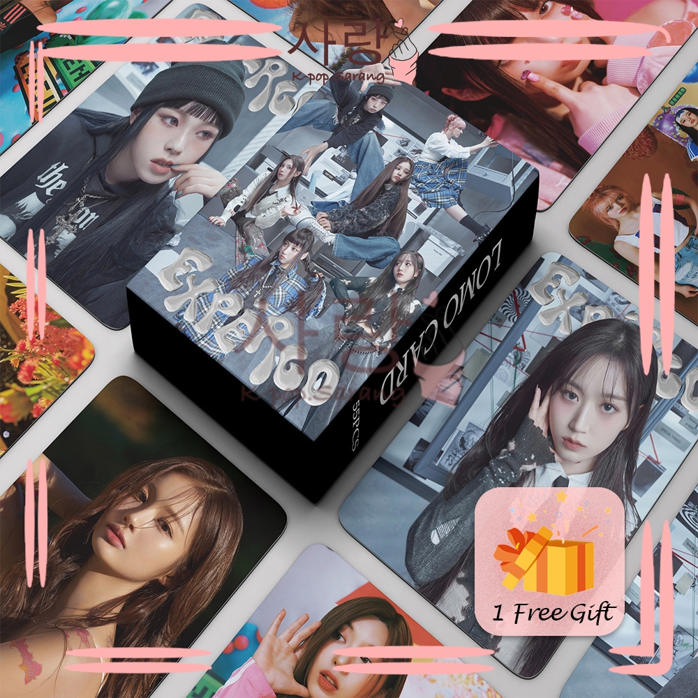 55pcs NMIXX《EXPERGO》Black Grey LOMO Cards Set Collection Kpop Lily M ...
