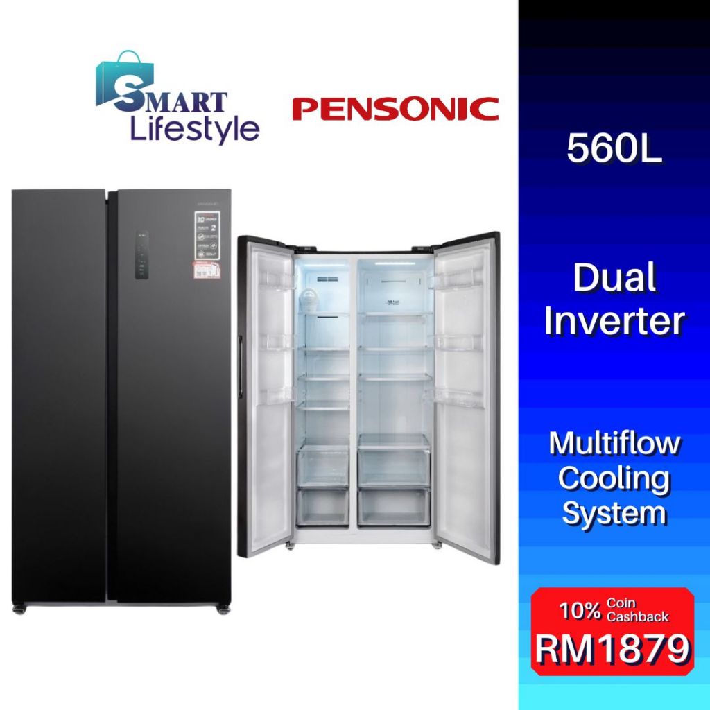 Pensonic 560L Dual Inverter Side By Side Refrigerator PSS-5600DI ...