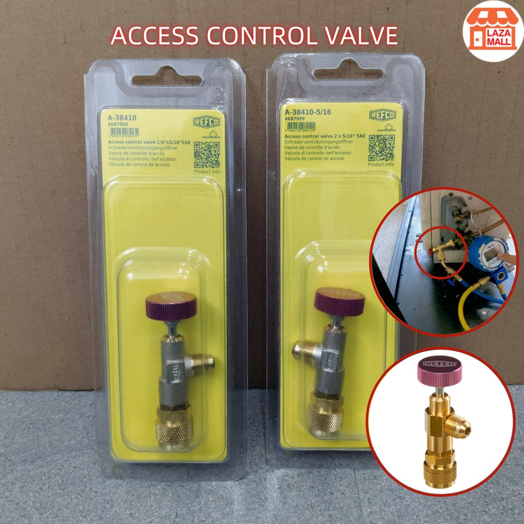 REFCO ACCESS CONTROL VALVE R22 (1/4") / (5/16") R410 CHARGING VALVE ...