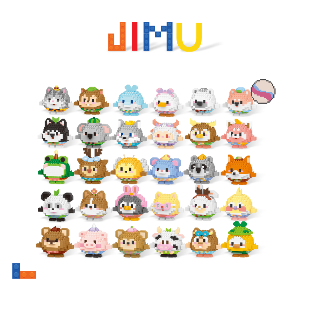 JIMU Ball Party Block W2603 Series Animal Design Cartoon Building Block ...