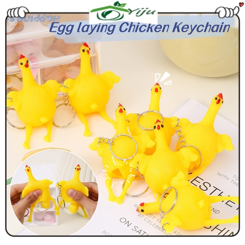 [Stock] Funny Laying hens | Hen anti-stress squeeze toy Squeeze key ...