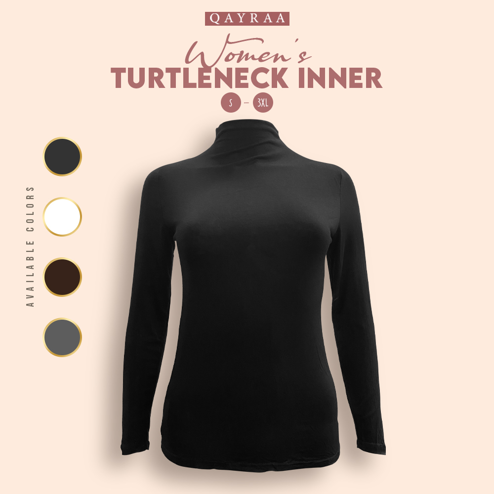 QAYRAA Inner High Neck Turtle Neck Muslimah Women - Size S-3XL | Shopee ...