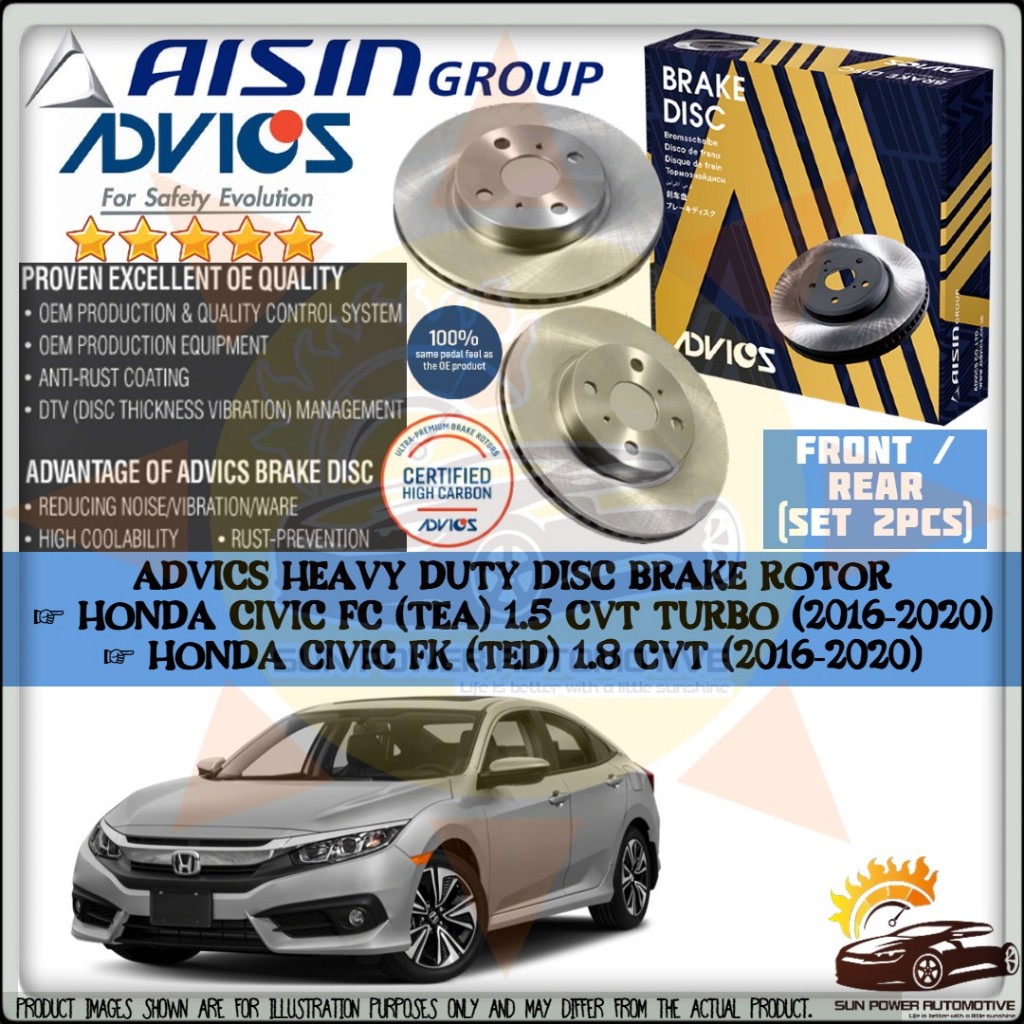 AISIN ADVICS Heavy Duty Honda Civic FC TEA 1.5 TURBO TED TBA 1.8 CVT ...