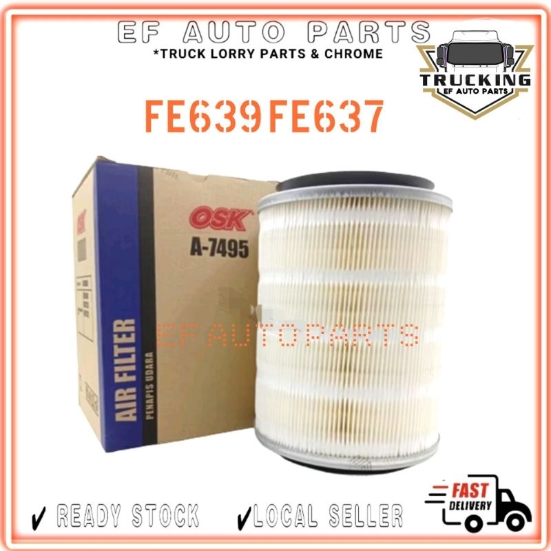 OSK A-7495 AIR FILTER MITSUBISHI CANTER FE639 FE637 3TON ME017242 ANGIN ...