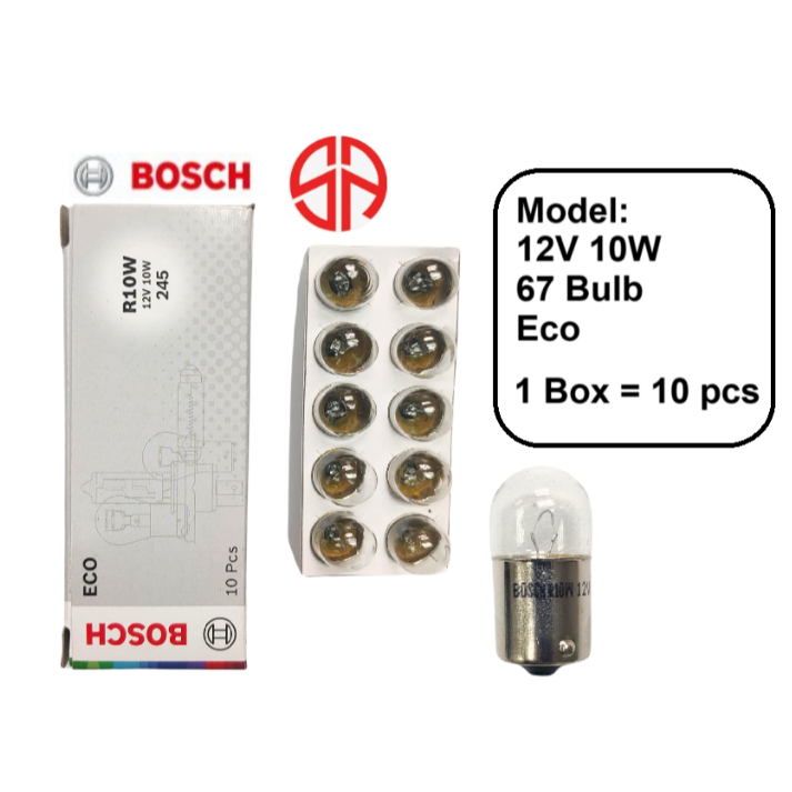 12V 10W BA15s Bosch 1987302816 Eco 67 Bulb Tail Lamp Number Plate Boot Trunk Reading Interior ...