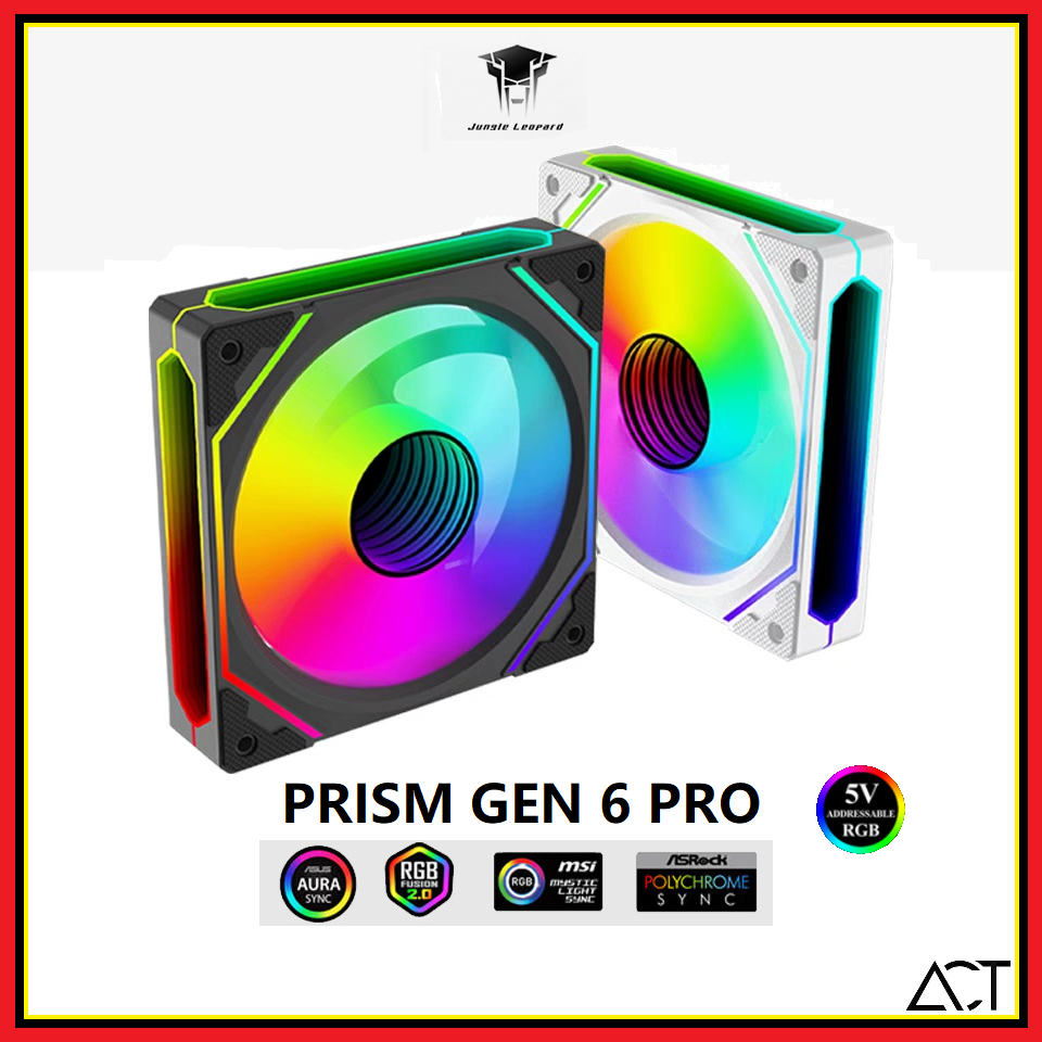 Jungle Leopard Prism GEN6 PRO Black / White 5V ARGB 3Pin PWM 12CM ...