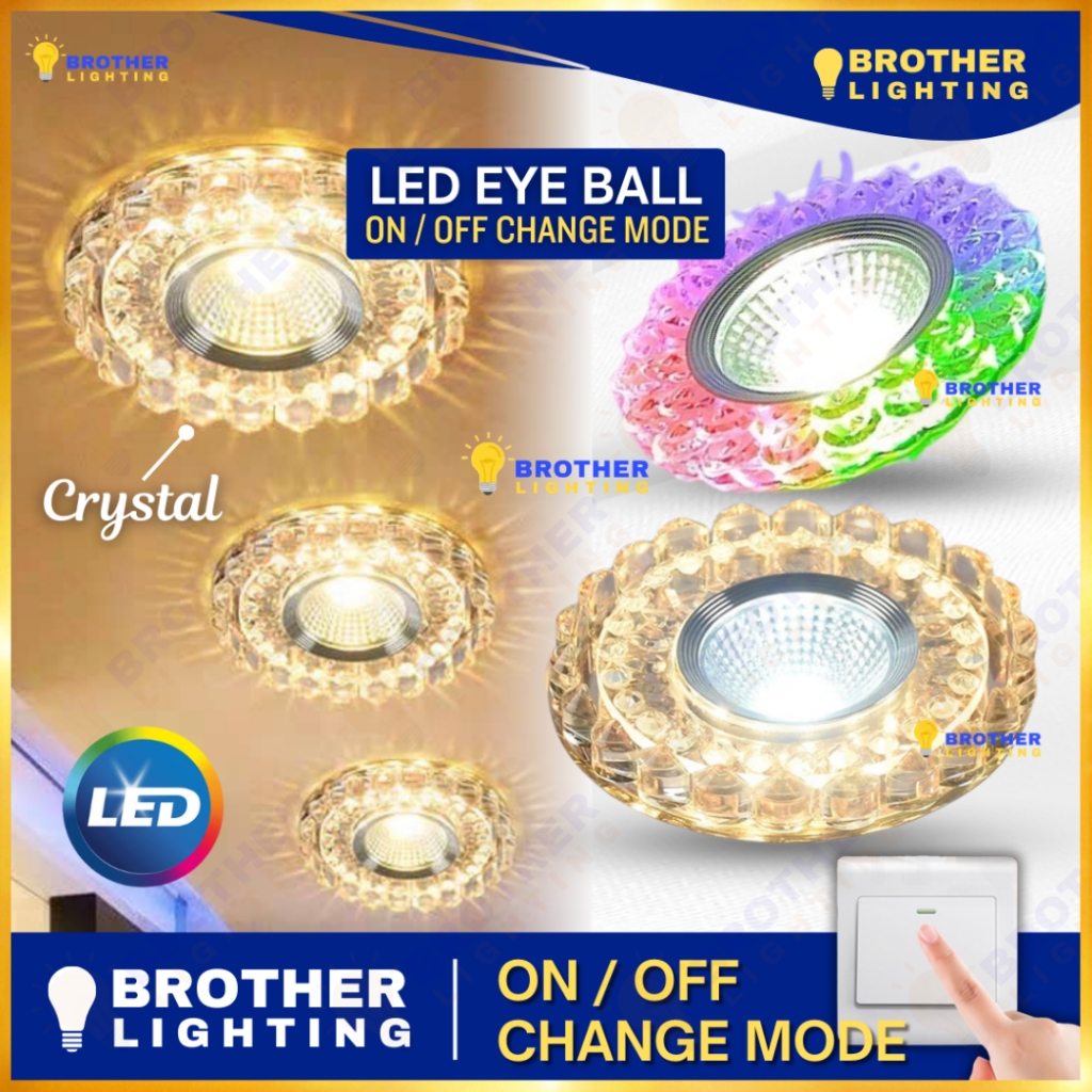Crystal Border LED Eyeball 6W Recessed Spotlight Downlight Home ...