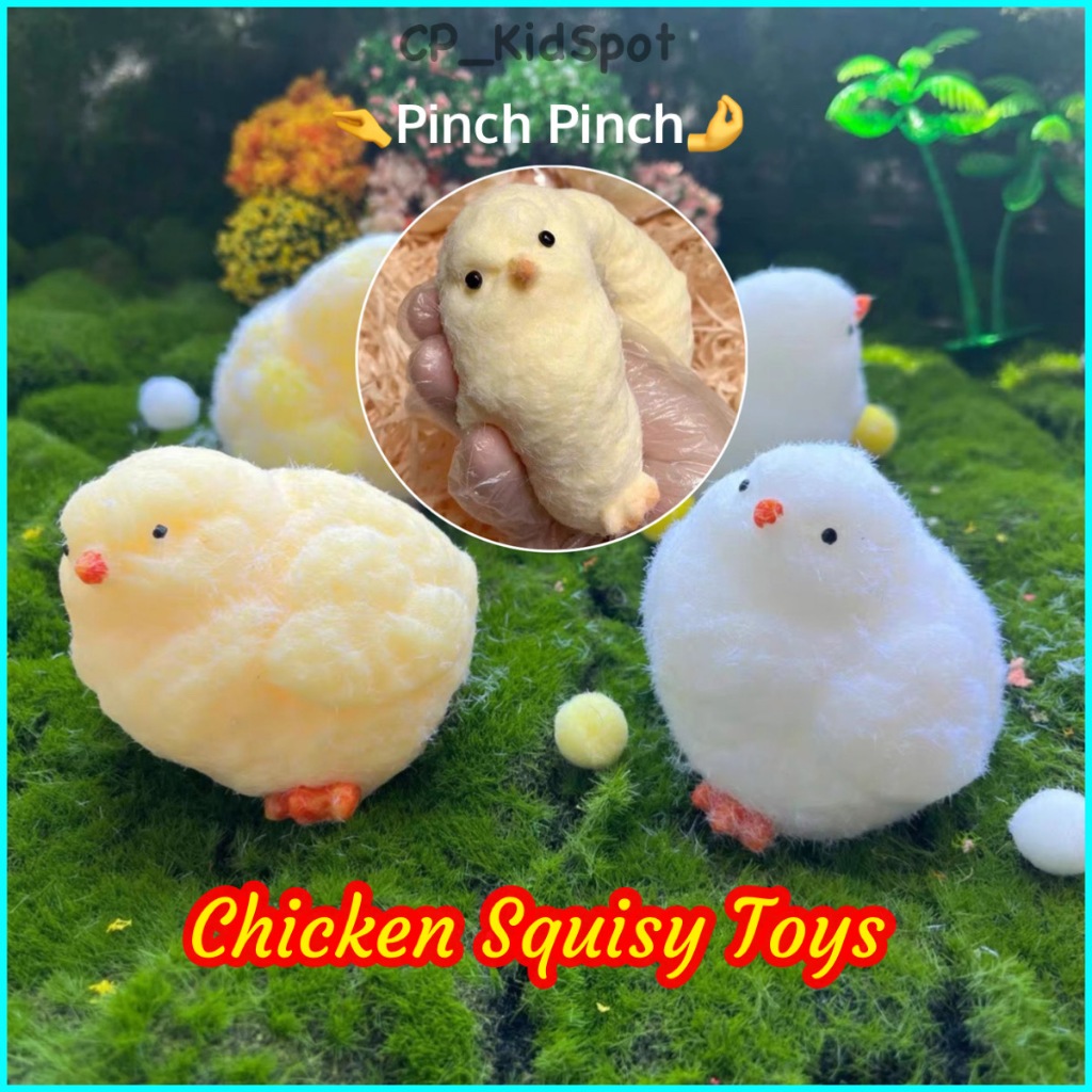 Squeeze Toy Chicken TPR Cute Soft Fluffy Decompression Anti Stress ...