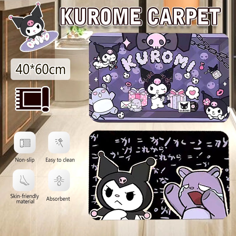 Kuromi Labubu Cartoon Bathroom Thick Non-Slip Mat Absorber Water Home ...
