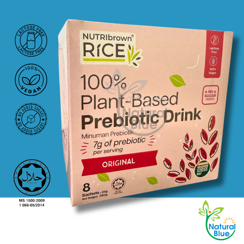 NUTRIBROWNRICE Brown rice drink Original with Prebiotic - NO SUGAR ADDED *Best Dietary Fibre for ...