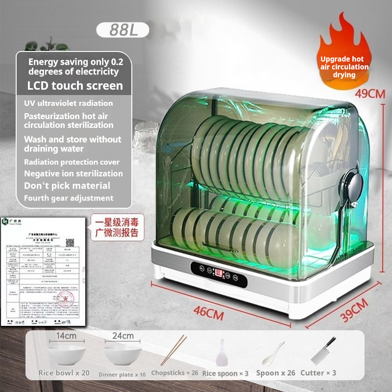 Compact Countertop Dish Sterilizer for Home, Kitchen Utensils, Drying ...