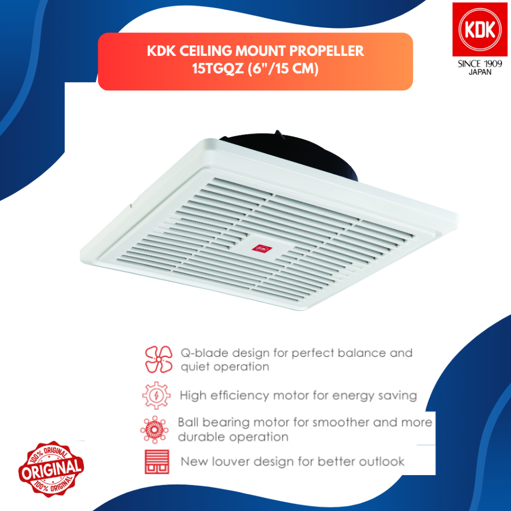 KDK 15TGQZ (15cm/6") CEILING MOUNT PROPELLER / VENTILATING FANS / KDK ...