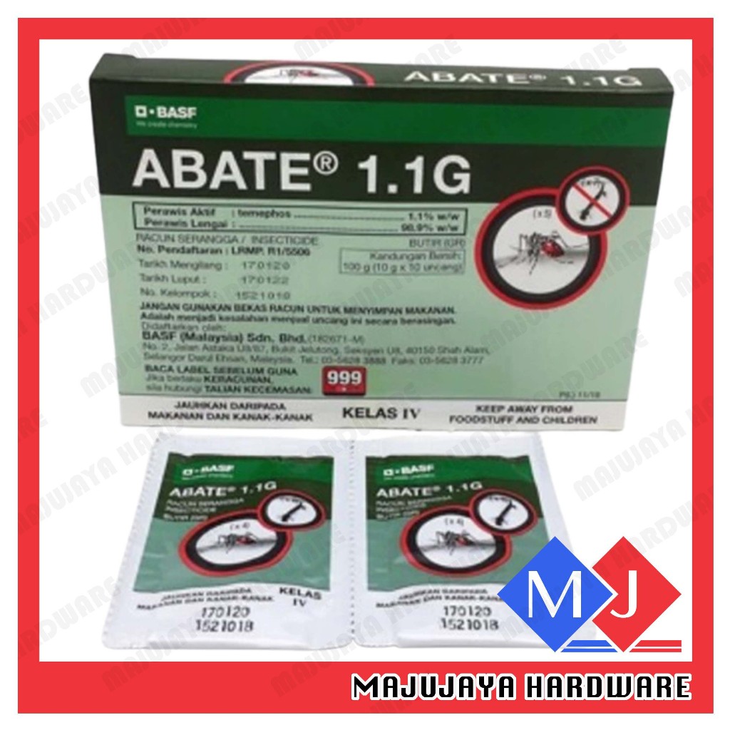 ABATE 1.1G Ubat Jentik-Jentik Menghapus Pembiakkan Nyamuk Merbahaya ...
