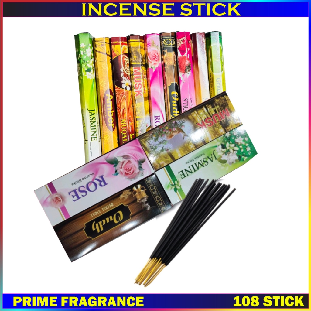 AGARBATI/SETANGI INCENSE STICKS 50G (1BOX 108 STICK) by PRIME FFRAGRANCE OUDH/ROSE/JASMINE ...