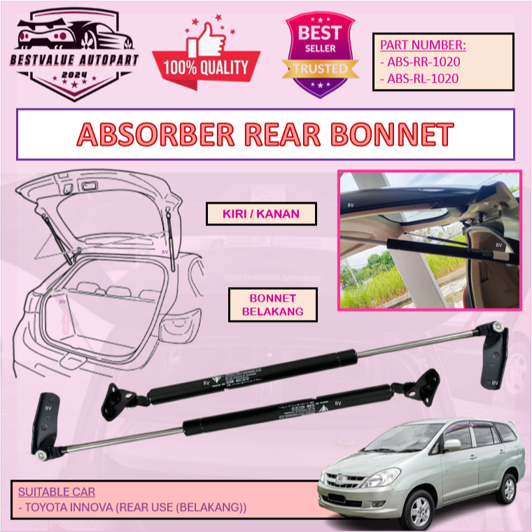 💫MALAYSIA READY STOCK💫TOYOTA INNOVA REAR BONNET DAMPER BOOT ABSORBER ...