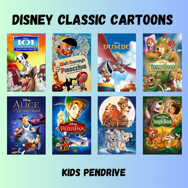 DISNEY CLASSIC - PENDRIVE KARTUN KANAK KANAK 2024 32GB USB | Shopee ...